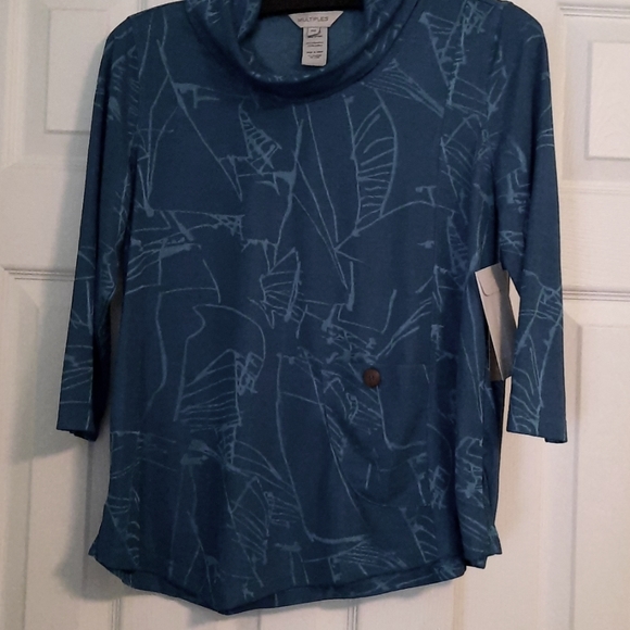 Multiples | Tops | Nwt Multiples Dark Teal 34 Sleeve Cowl Neck Blouse ...